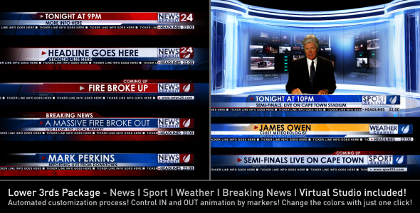 Broadcast Design - News Lower Third Package1 - IronykDesign